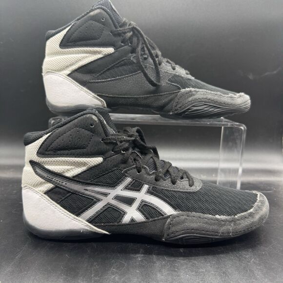 Asics | Shoes | Asics Matflex 6 Wrestling Mens Size 6 Black White Shoes ...